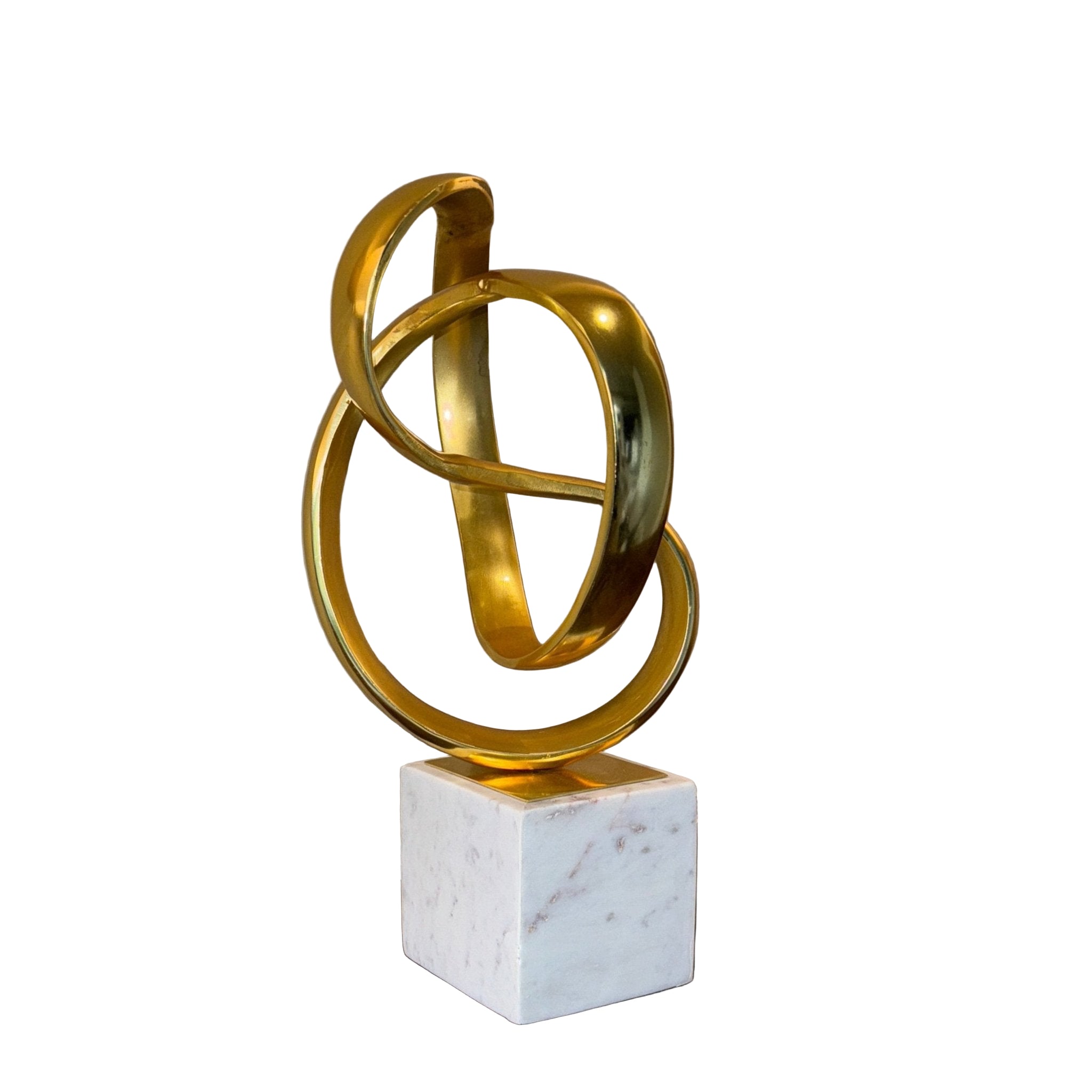 Mirano Knot Sculpture | Gold Finish | Aluminium and Marble – Medicci ...